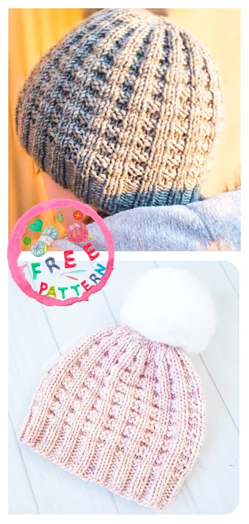 Waffle Stitch Beanie Model Hat Free Crochet Pattern - hotcrochet .com