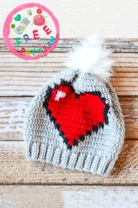 Crochet 8-Bit Heart Slouchy Free Crochet Pattern 2021 - hotcrochet .com