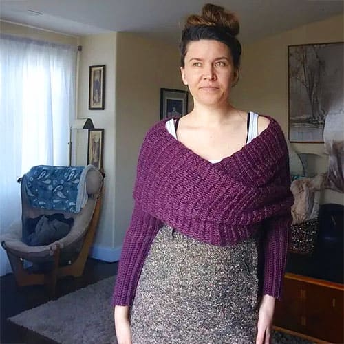 Easy Crochet Sweater Scarf With Sleeves Pattern Free