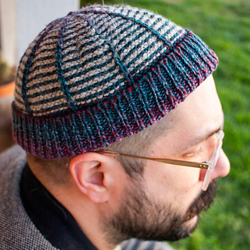 Free Stripes Ribbed Hat Knitting PDF Pattern