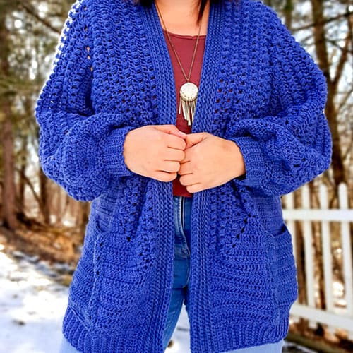 Free oversized hexagon cardigan crochet pattern