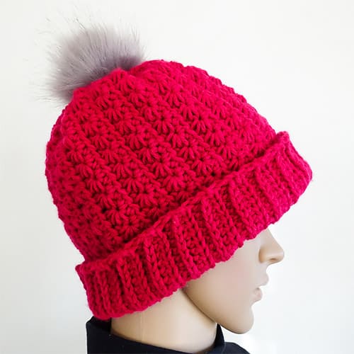 Free star stitch crochet hat pattern