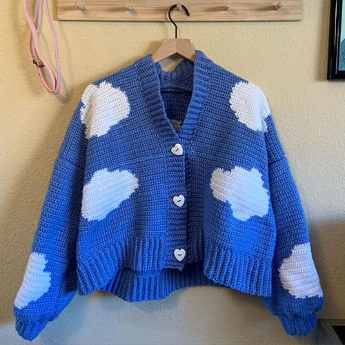 FREE cloud cardigan crochet PDF pattern